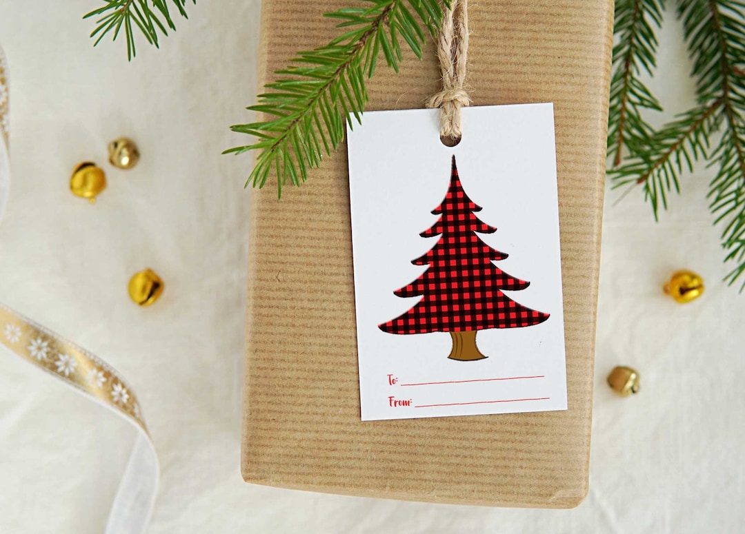 Printable Christmas Gift Tags Set, Printable Christmas Tree Gift Tags ...