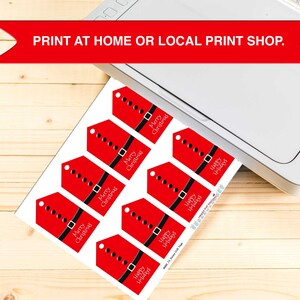 Printable Christmas Gift Tags, Santa Claus, Holiday Gift Tags ...