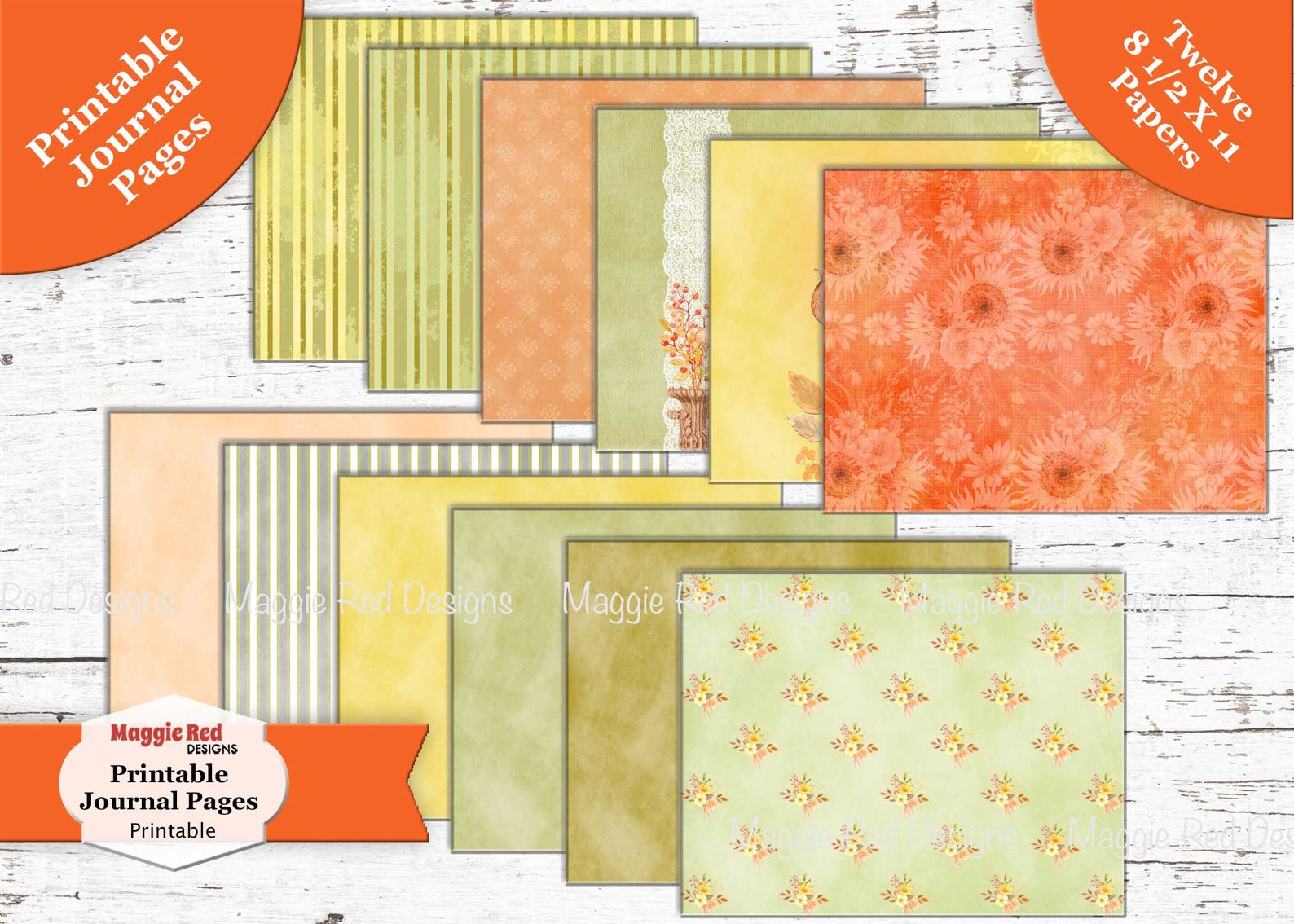 Digital Scrapbook Paper Junk Journal Pages Printable - Etsy