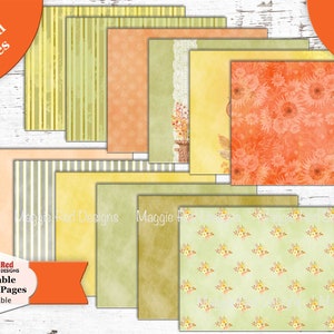 Digital Scrapbook Paper, Junk Journal Pages, Printable Decorative Paper ...