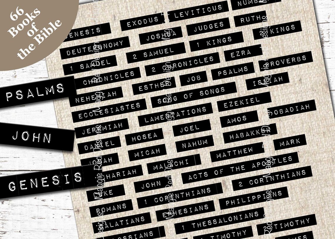Printable Books of the Bible Christian Sticker Bible - Etsy