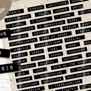 Printable Books of the Bible, Christian Sticker, Bible Journal, Faith ...