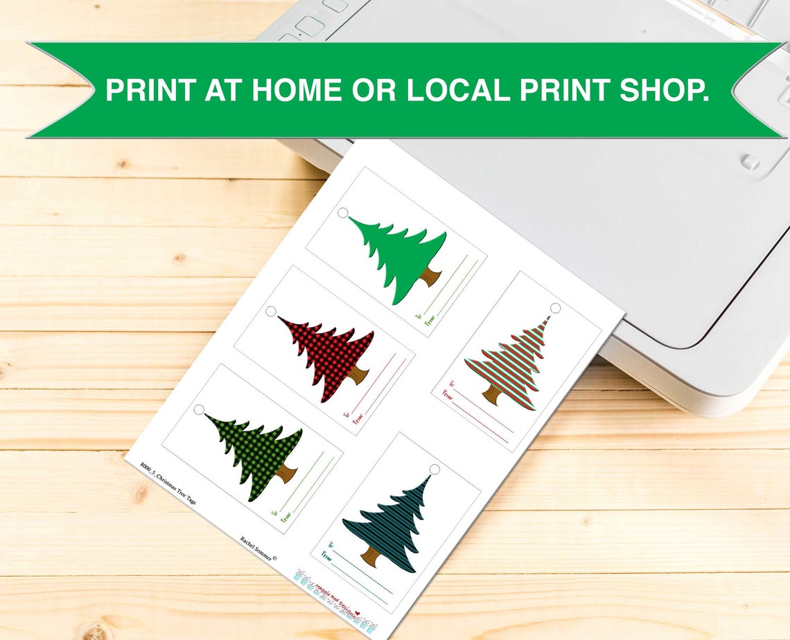 Printable Christmas Gift Tags Set Printable Christmas Tree - Etsy