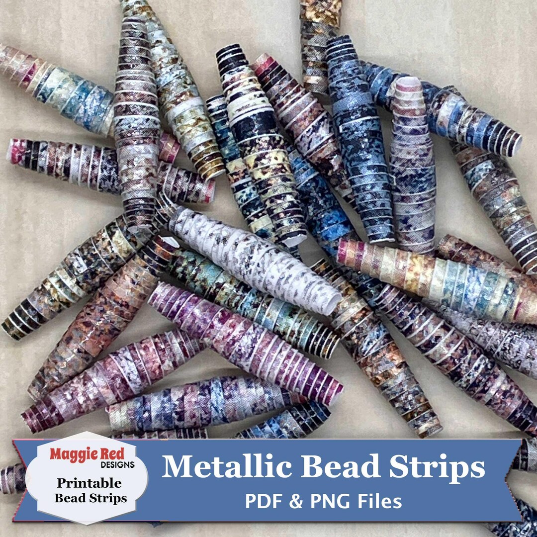 Metallic Paper Bead Strips: DIY Jewelry Making (PDF, PNG) - Etsy
