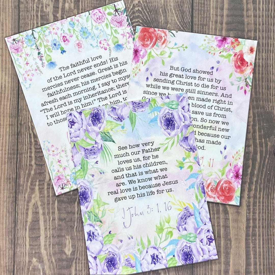Bible Verse Cards, Bible Scripture Cards, Scripture Verse Cards ...