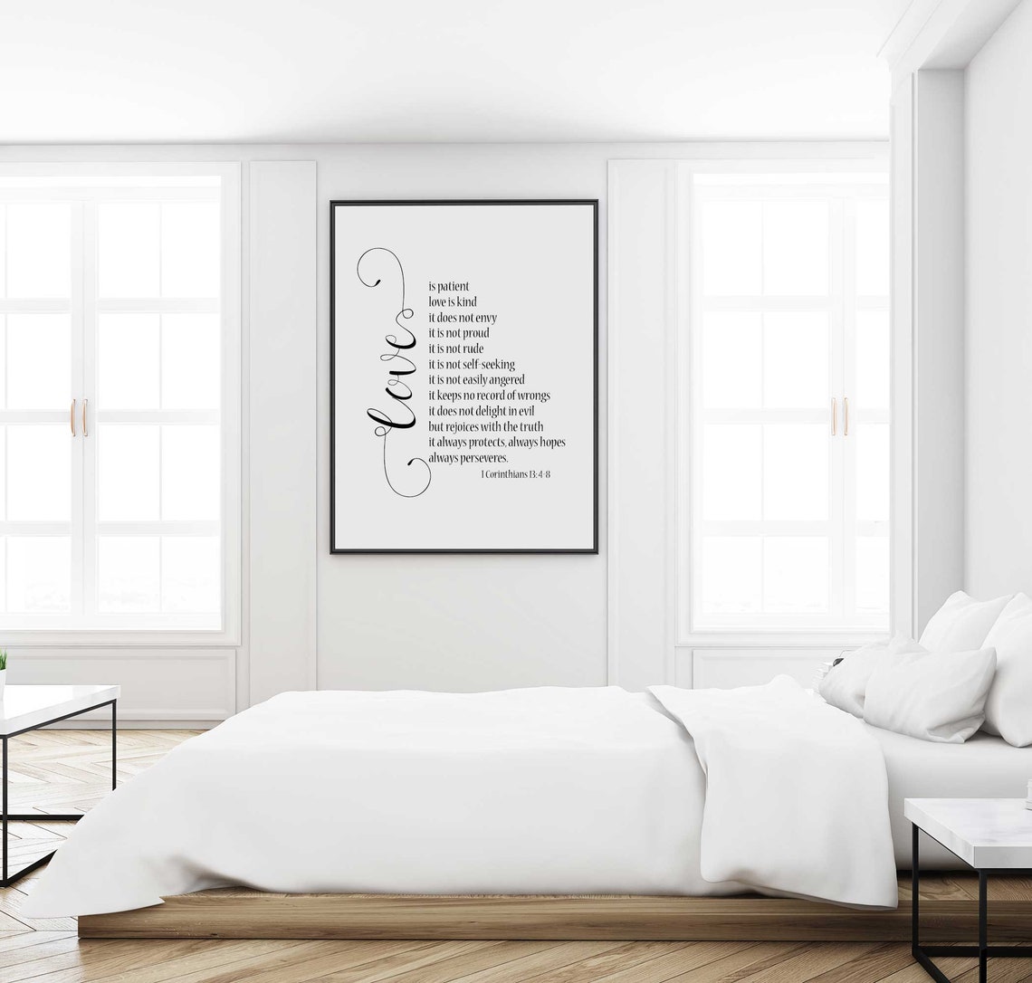 Large Bible Verse Wall Art Printable Scripture Etsy Black & - Etsy