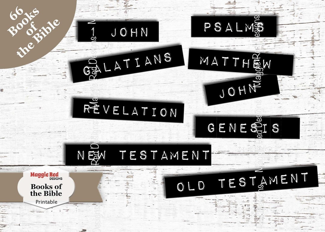 Printable Books of the Bible, Christian Sticker, Bible Journal, Faith ...