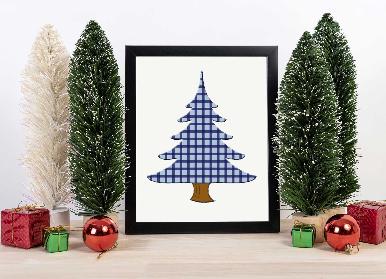 Christmas Tree PNG Holiday Clipart Buffalo Plaid Card - Etsy