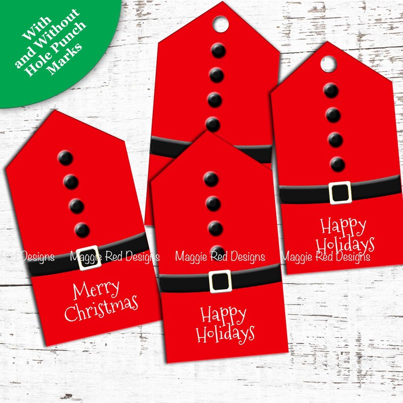 Printable Christmas Gift Tags Santa Claus Holiday Gift Tags - Etsy