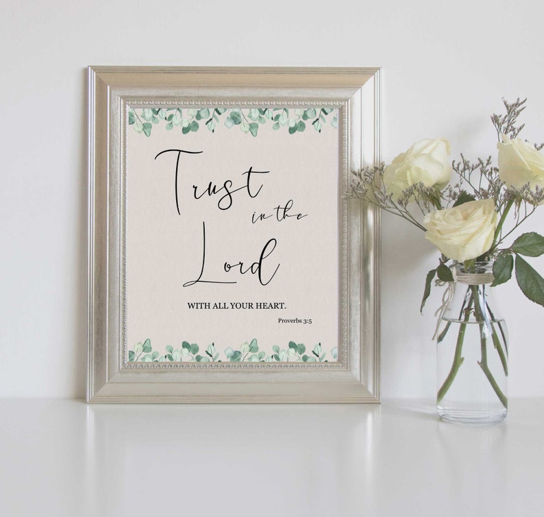Trust in the Lord Bible Verses Wall Decor Tabletop Print | Etsy