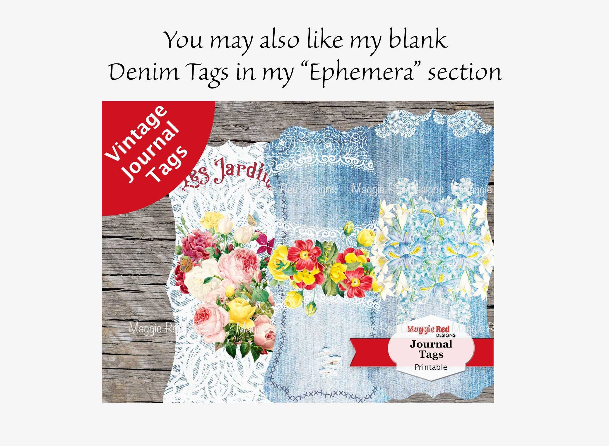 Printable Ephemera Blank Tags Scrapbooking Ephemera Digital - Etsy