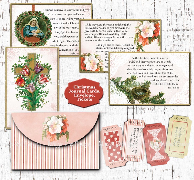 Christmas Ephemera Scripture Cards Christmas Ephemera - Etsy