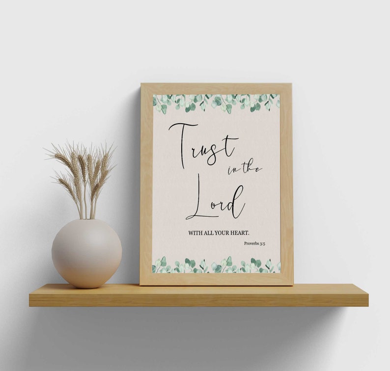 Trust in the Lord Bible Verses Wall Decor Tabletop Print | Etsy