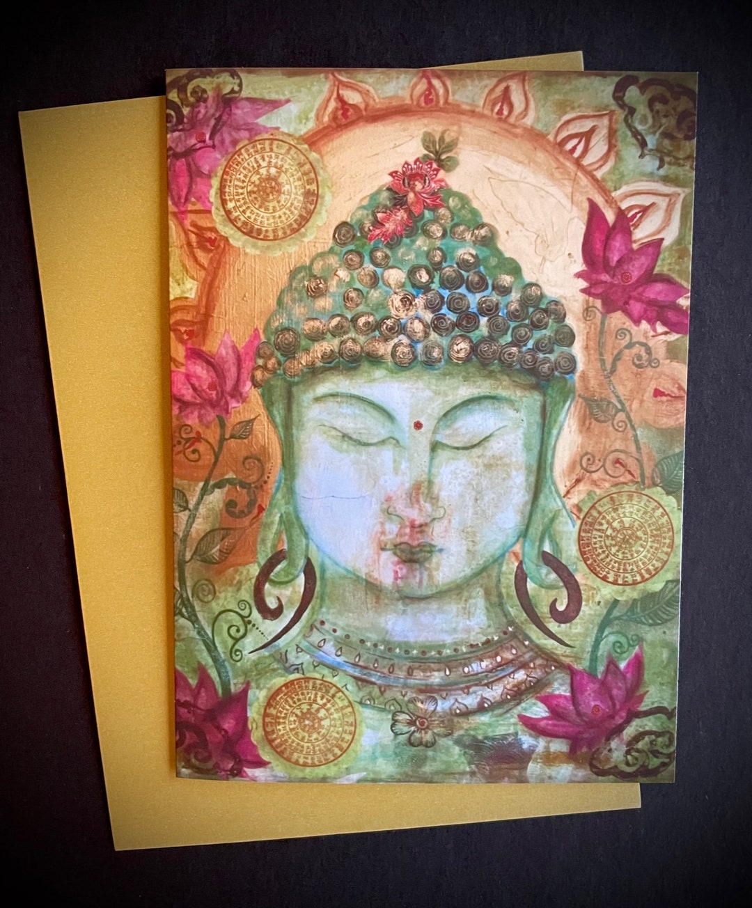 Garden Buddha Greeting Card Meditation Art by Diana Comstock - Etsy