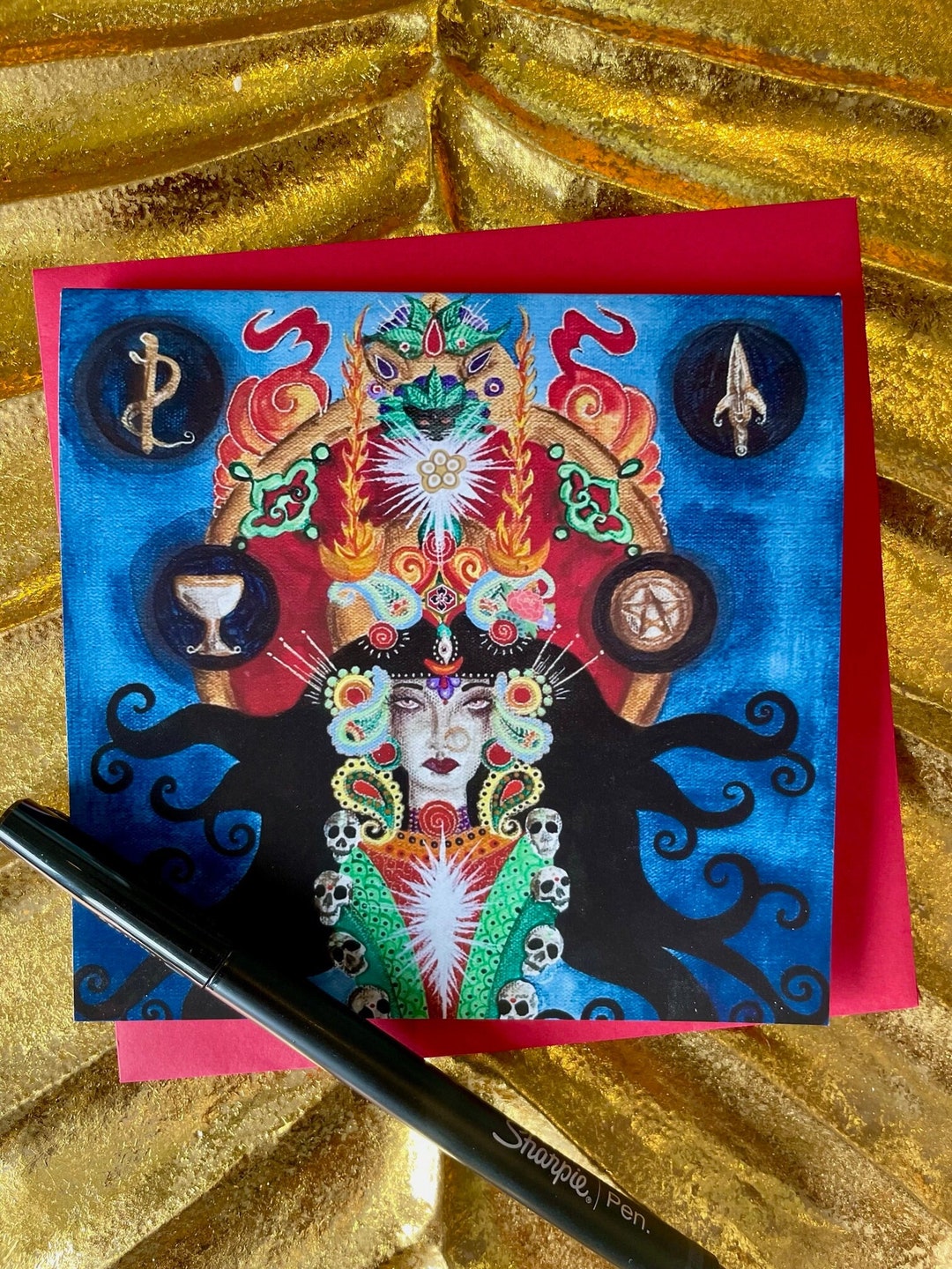 Greeting Card Kali Notecard Goddess Card for Woman Birthday Card for ...