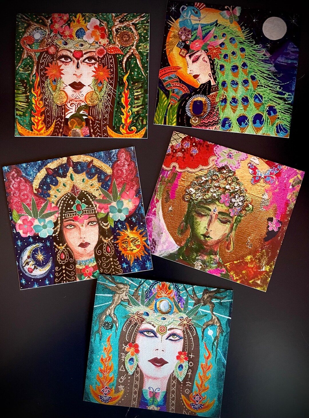 Goddess Greeting Card Collection, Set of 5 - Etsy