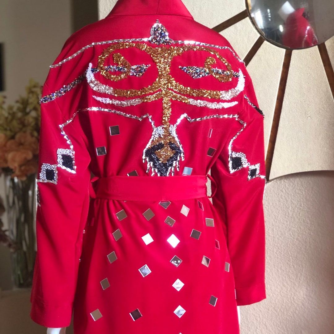 Rave Eagle Robe Swarovski Crystal and Beaded Embellishment Costume Show ...