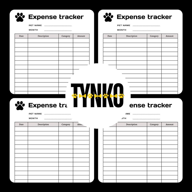 PET EXPENSE TRACKER - Etsy