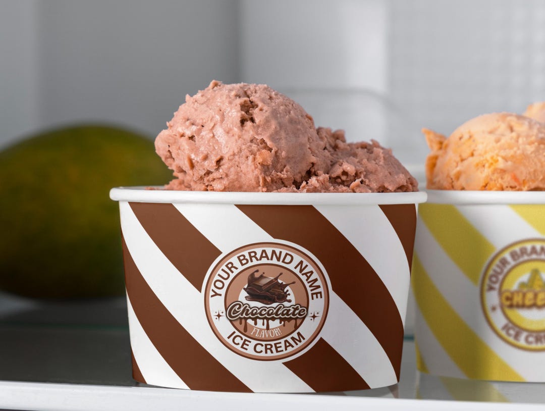 Editable Ice Cream Tub Label Template, Ice Cream Party Flavor Sticker ...