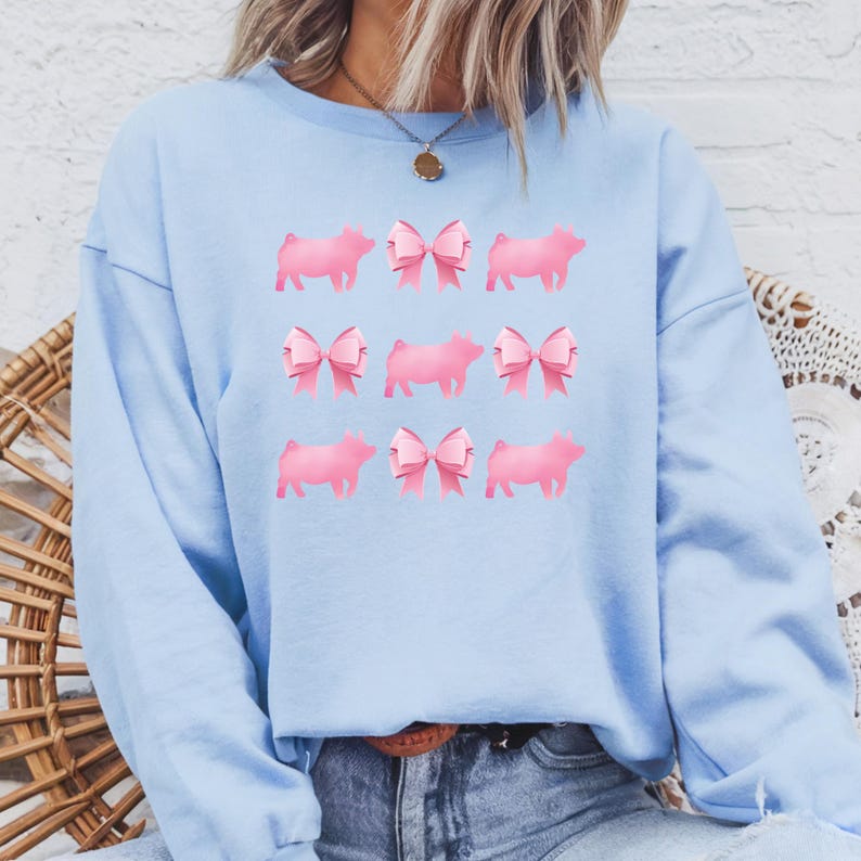 Pink Watercolor Pigs With Bow Pattern Png - Etsy