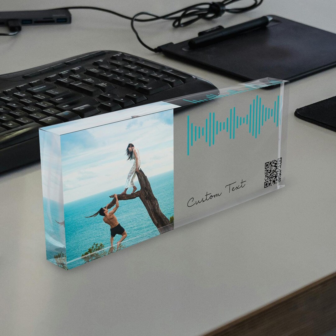 Soundwave Art, Sound Wave Plaque With QR Code, Soundwave Personalized ...