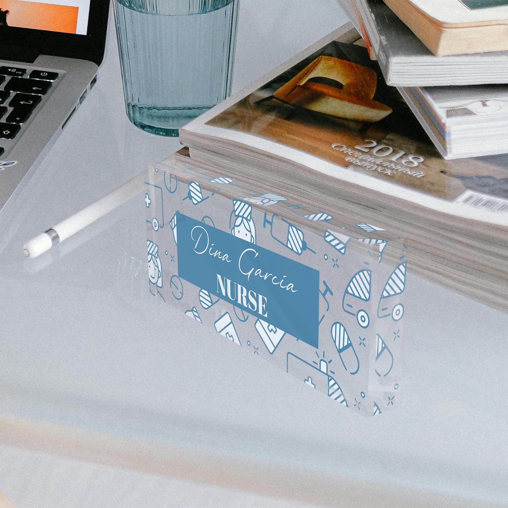 Nurse Desk Name Plate, Funny Desk Name Sign With Caricature for Nurse ...