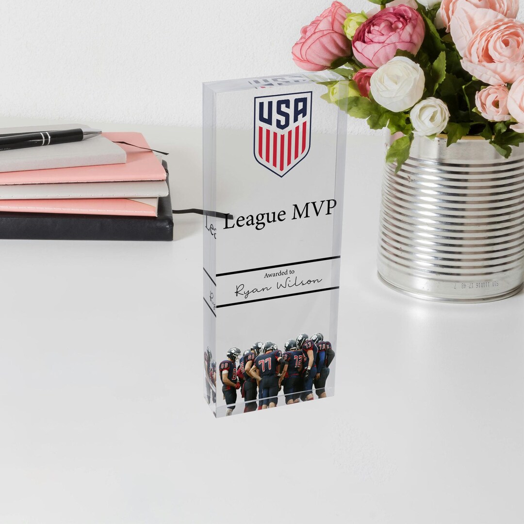 Personalized American Football Team Plaque: A Unique Corporate Trophy ...