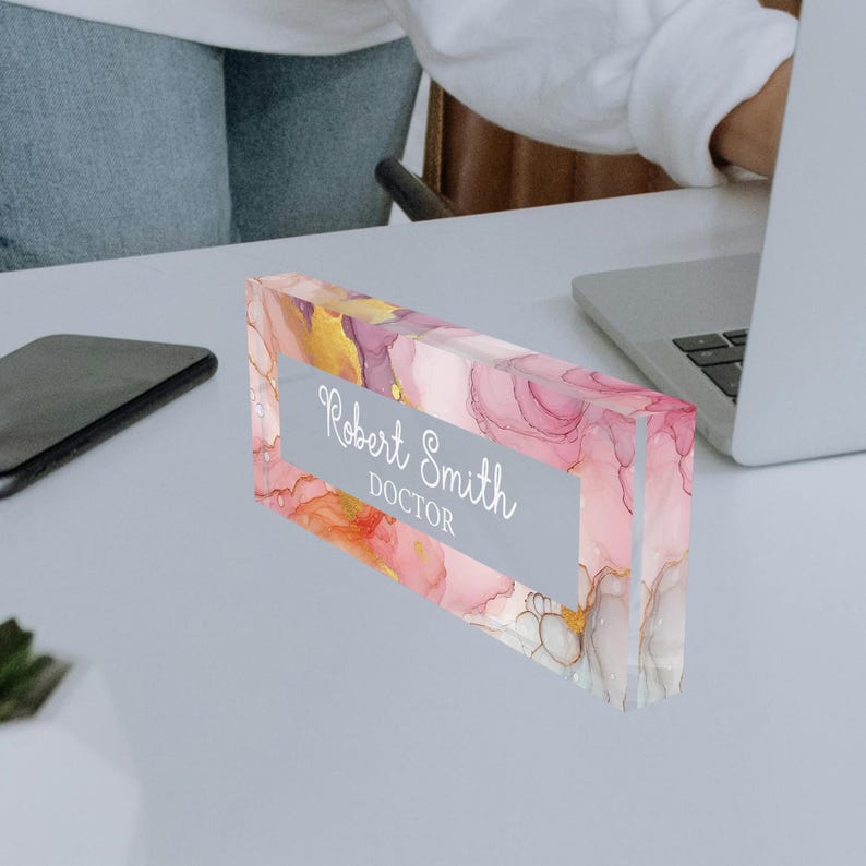 Executive Holographic Name Plate, Custom Holo Desk Name Plaque ...