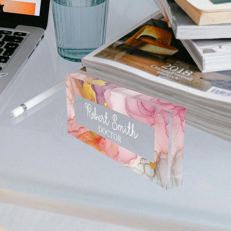 Executive Holographic Name Plate, Custom Holo Desk Name Plaque ...