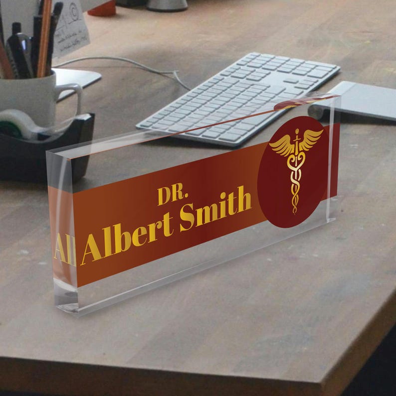 Doctor Desk Name Plate, Clinic Name Plate, Personalized Sign, Desk ...