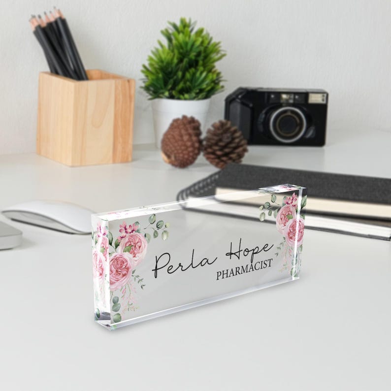 Personalized Acrylic Name Plate, Custom Desk Name Sign, Office Décor ...