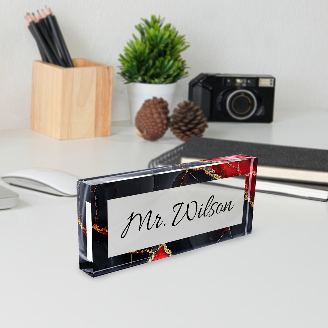 Custom Desk Name Plate I Personalized Teacher Acrylic Desk Nameplate ...