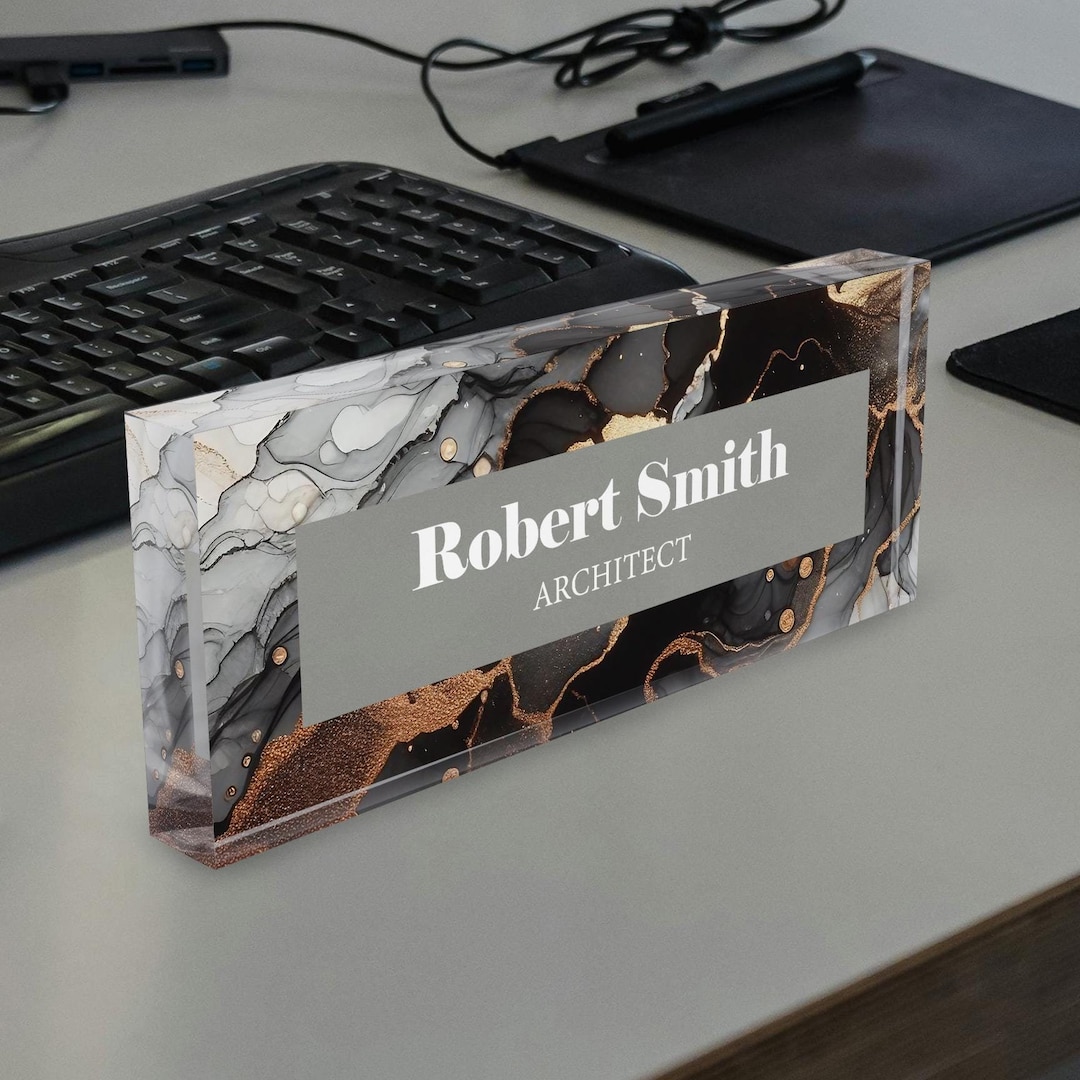 Personalized Desk Plate for Men, Name Desk Plate for Him, Acrylic Name ...