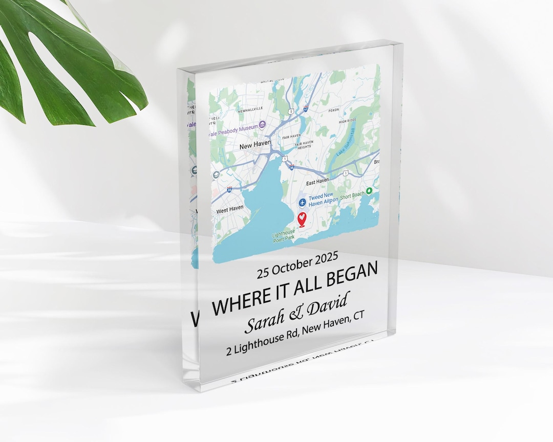 Where We First Met Personalised Map Print of City Custom Acrylic Block ...
