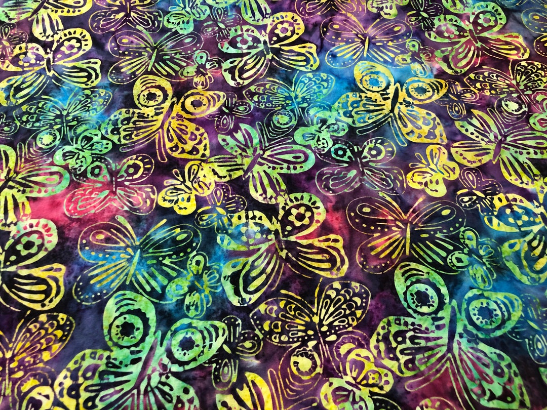 Tropical Butterfly 100% Cotton Hand Dyed Batik Fabric by the - Etsy