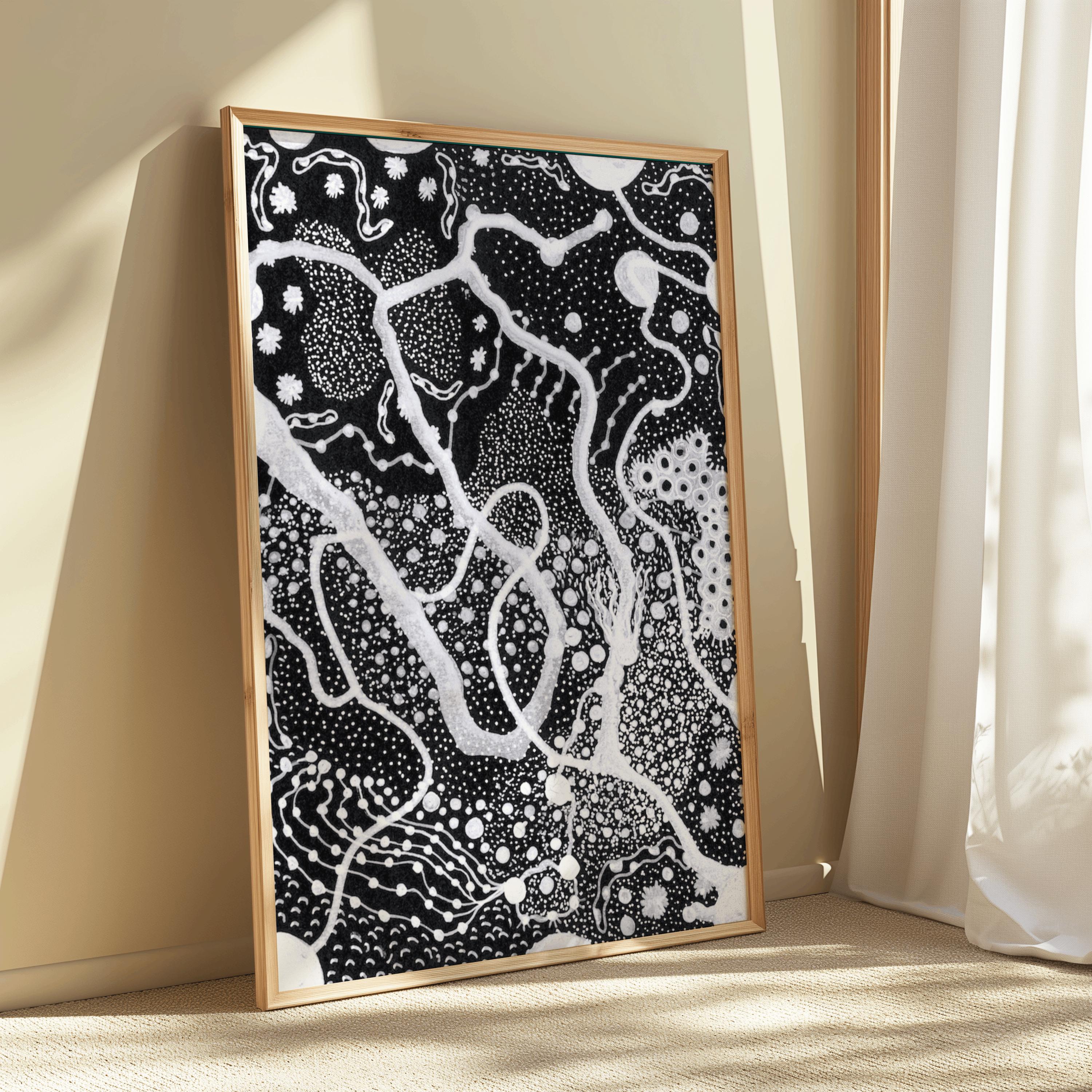 Black and White Dot Art Print: Abstract Pattern, Handmade Artwork - Etsy