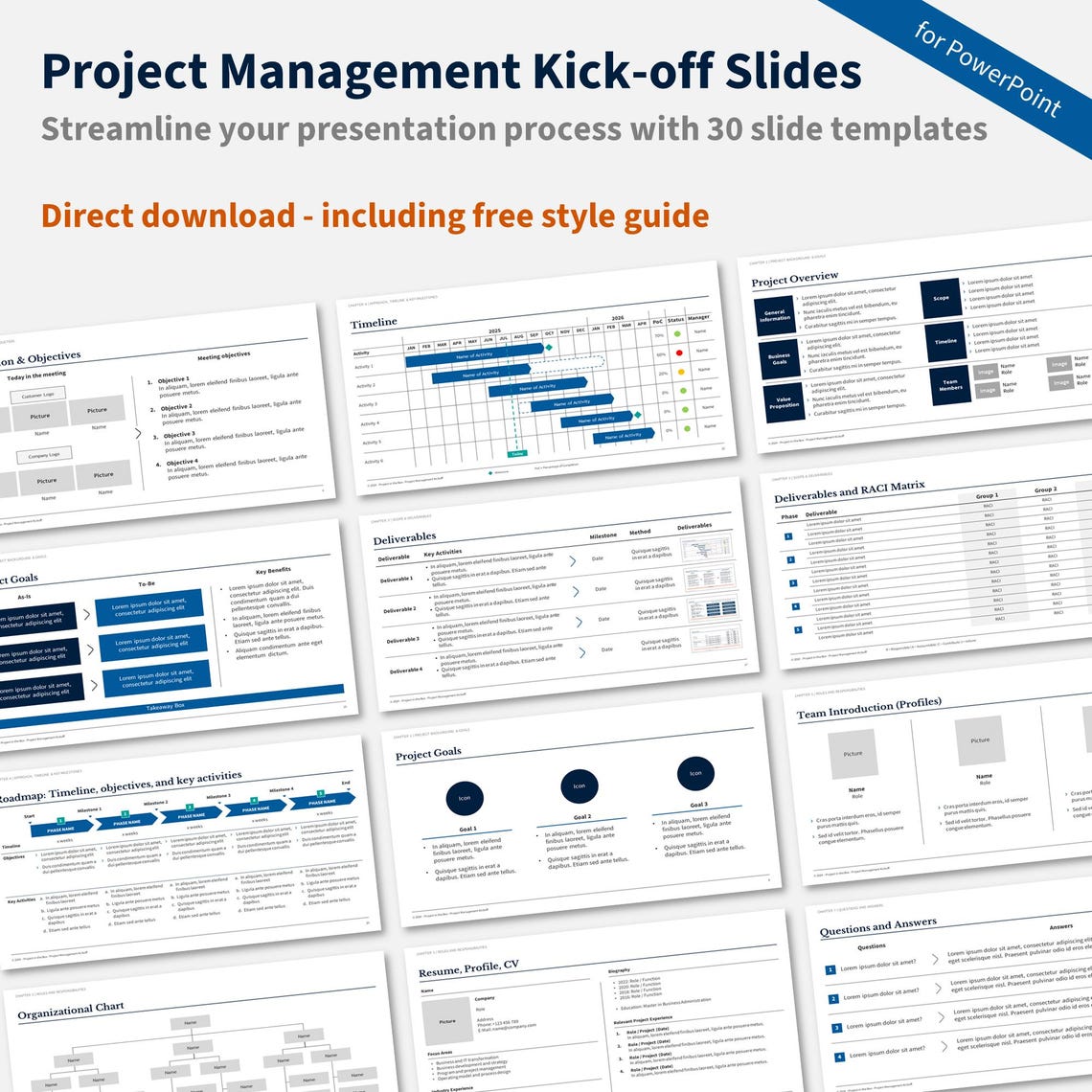 Project Management Kickoff Template Powerpoint Presentation - Etsy