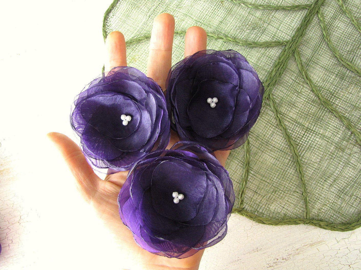 Water Lilies Handmade Organza Sew On Flower Appliques 5 Etsy