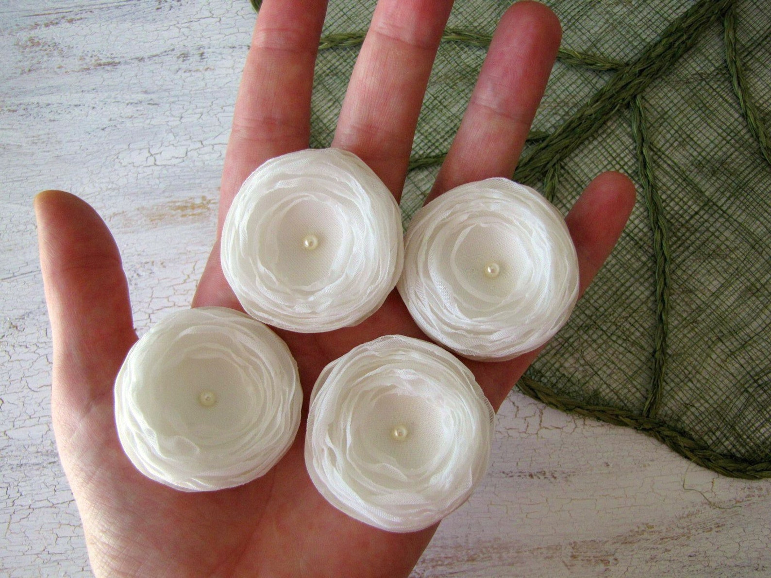 Tiny and Thick... Fabric Flower Embellishments Handmade Satin - Etsy