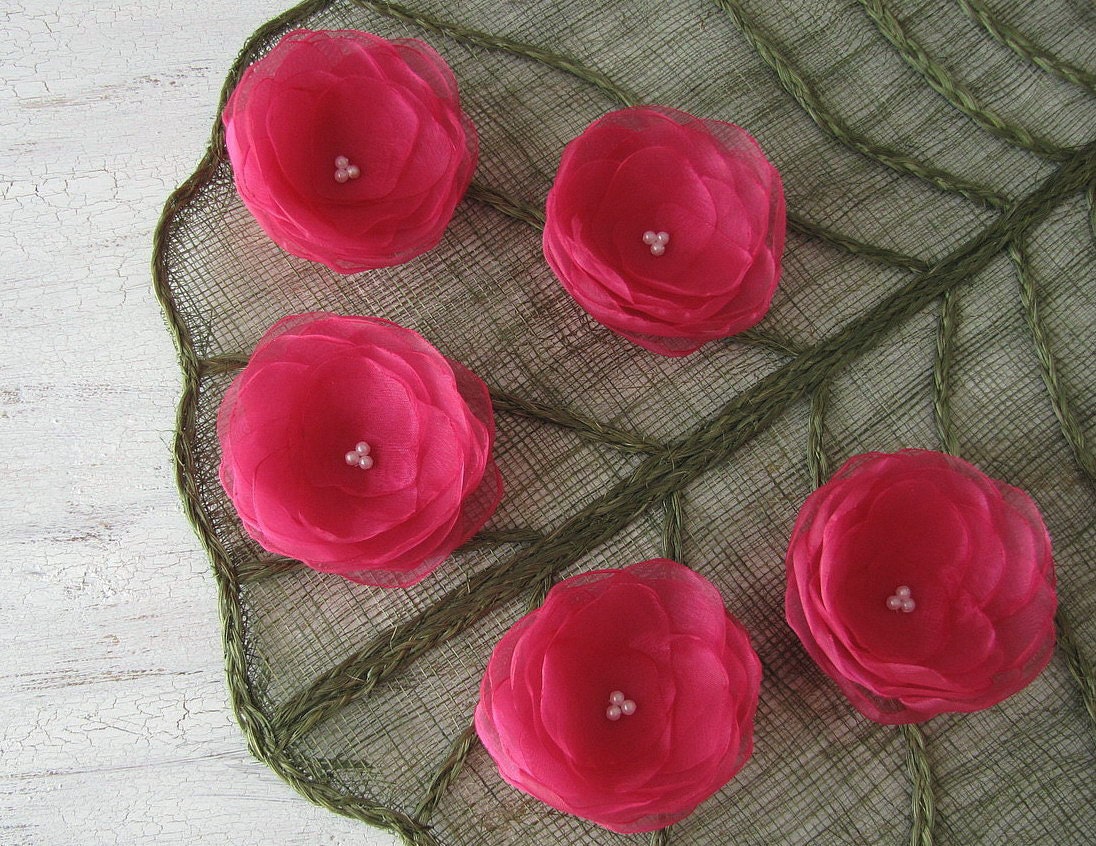Water Lilies Handmade Organza Sew On Flower Appliques Fabric Etsy