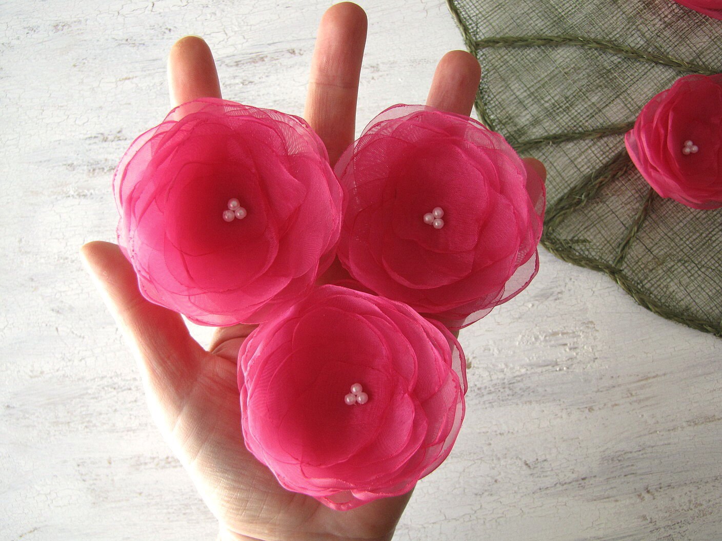 Water Lilies Handmade Organza Sew On Flower Appliques Fabric Etsy