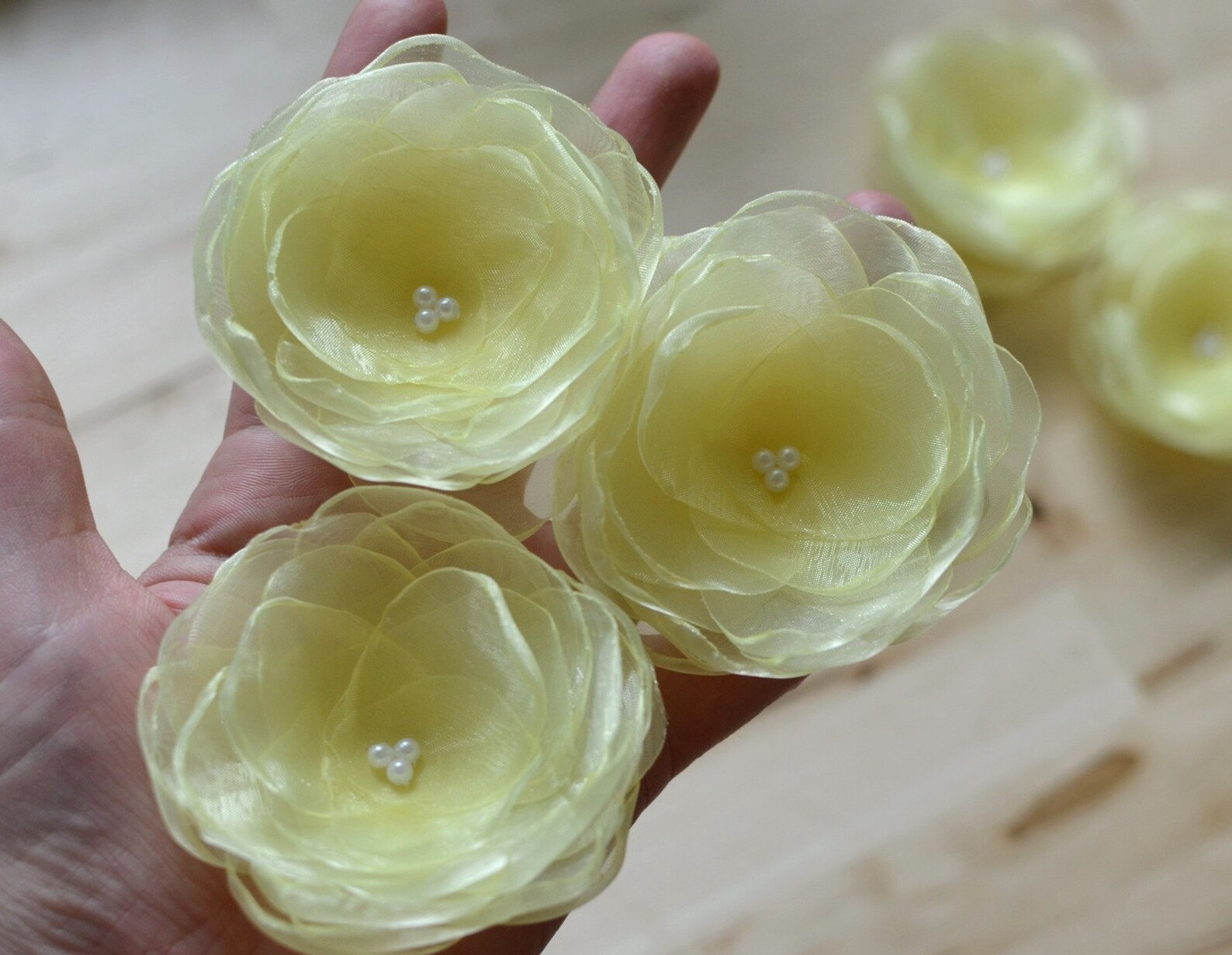 Water Lilies Organza Sew On Flower Appliques Fabric Flowers Etsy