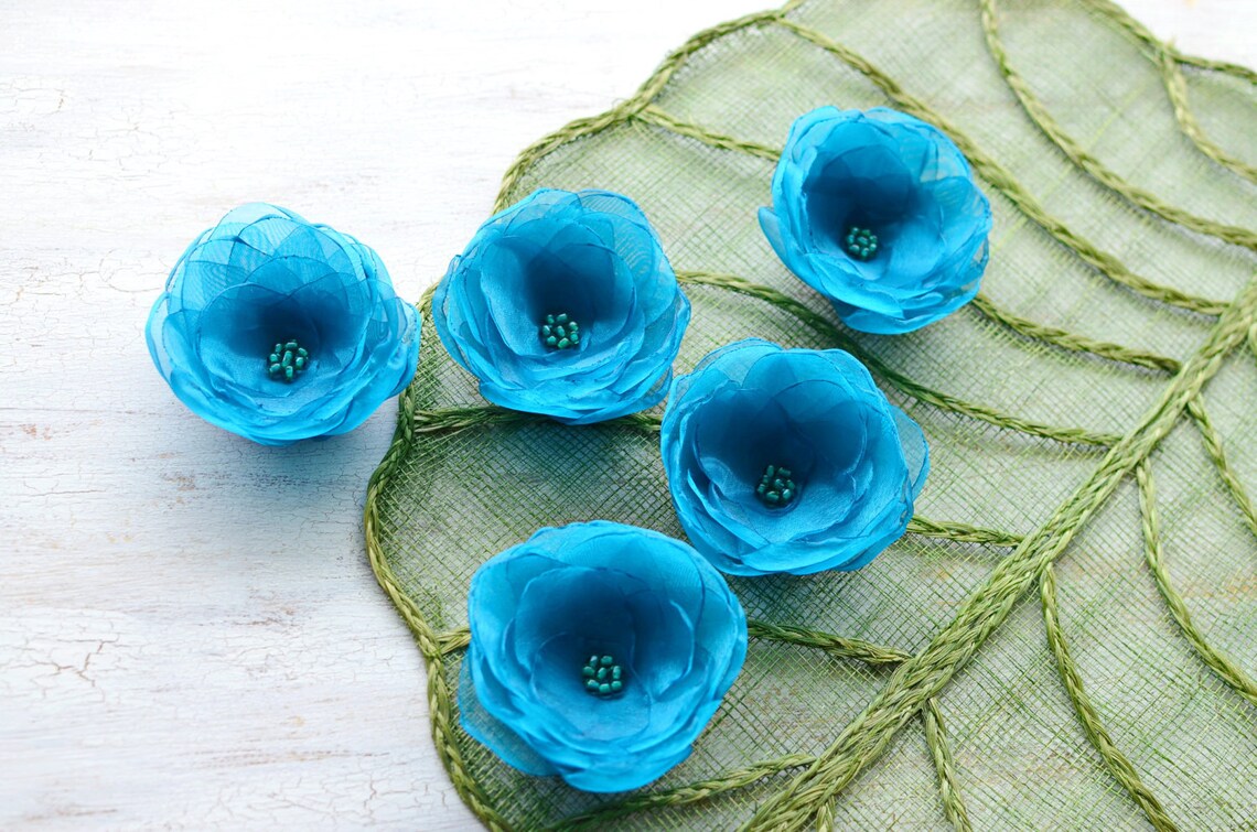 Water Lilies Organza Flower Appliques Wedding Flowers Etsy