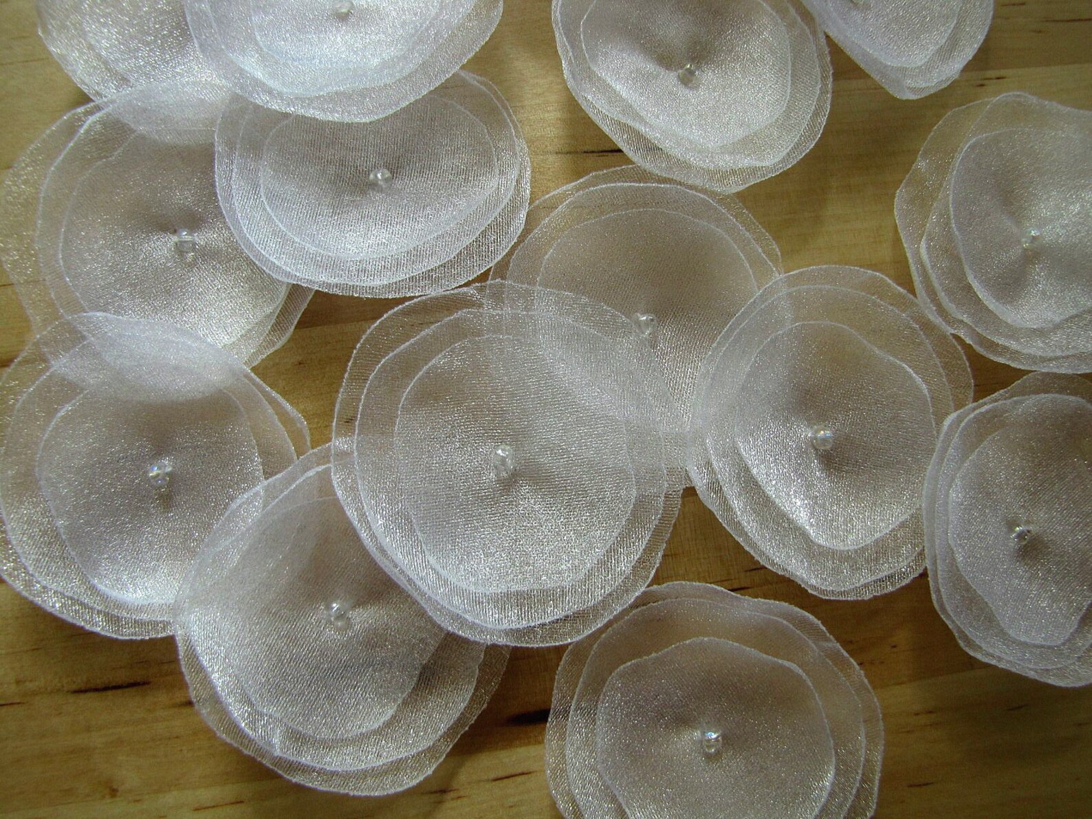 Fabric Flowers Handmade Sew on Flower Appliques Organza - Etsy