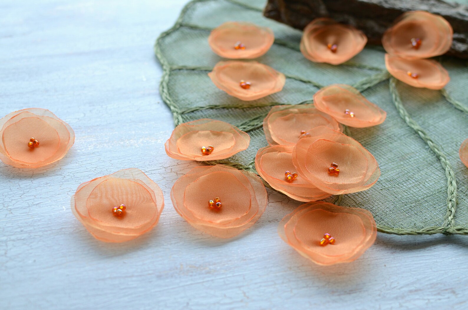 Fabric Flowers Silk Flowers Handmade Sew on Flower | Etsy