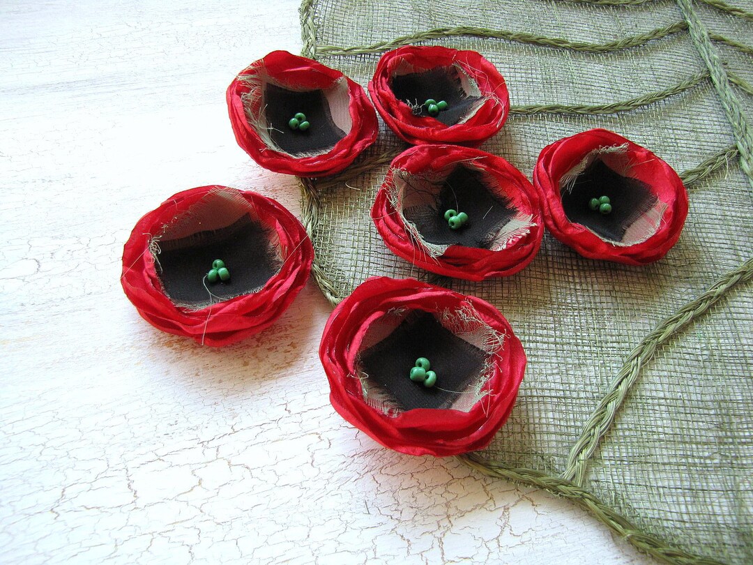 Fabric Flower Appliques, Floral Embellishments, Fabric Appliques ...