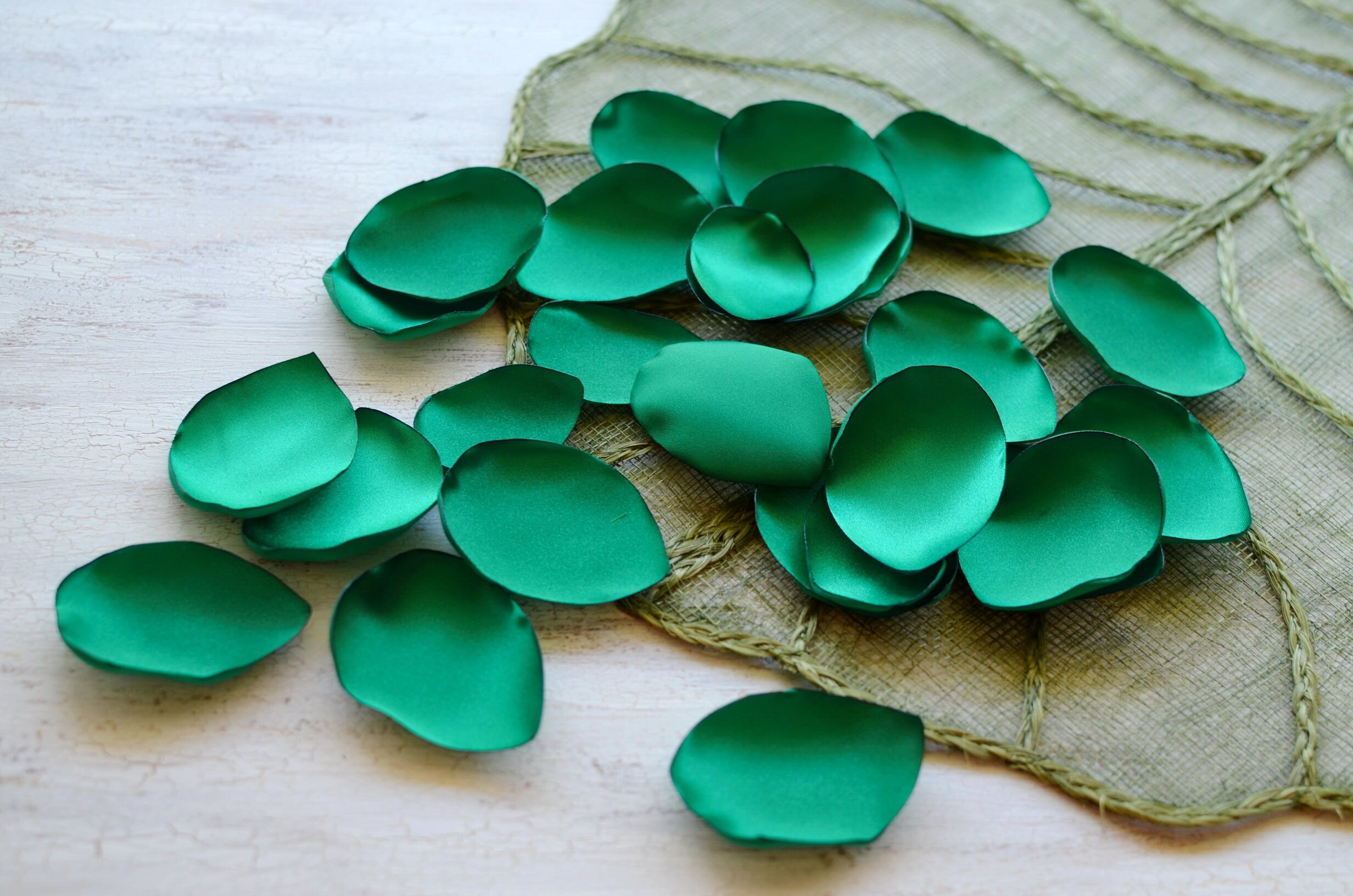 Satin Leaf Appliques, Rose Petals, Fabric Embellishment, Fabric Petal ...