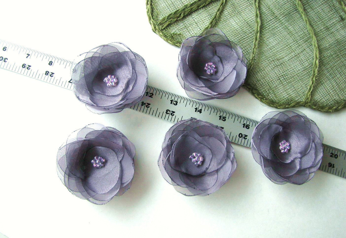 Fabric Flowers Water Lilies Handmade Organza Sew On Etsy