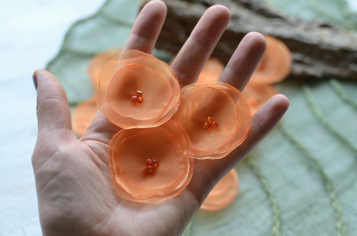 Fabric Flowers Silk Flowers Handmade Sew on Flower | Etsy