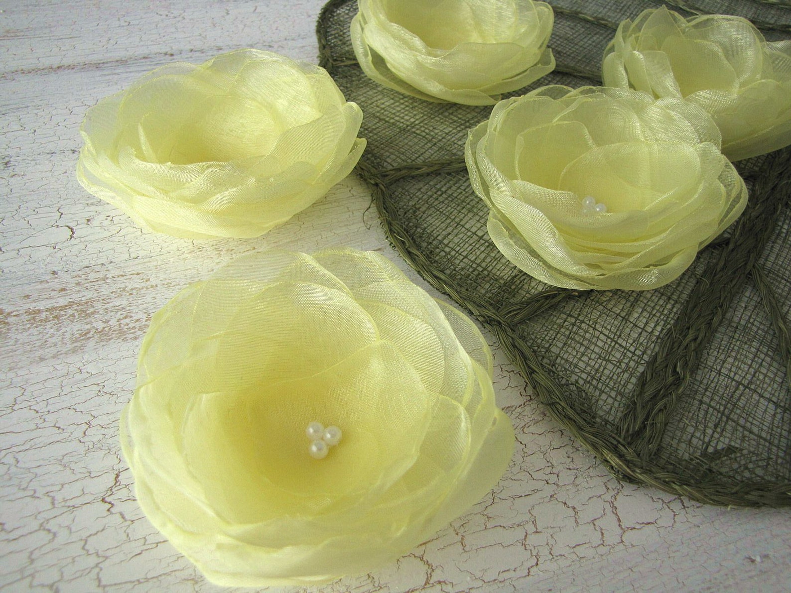 Water Lilies Organza Sew On Flower Appliques Fabric Flowers Etsy